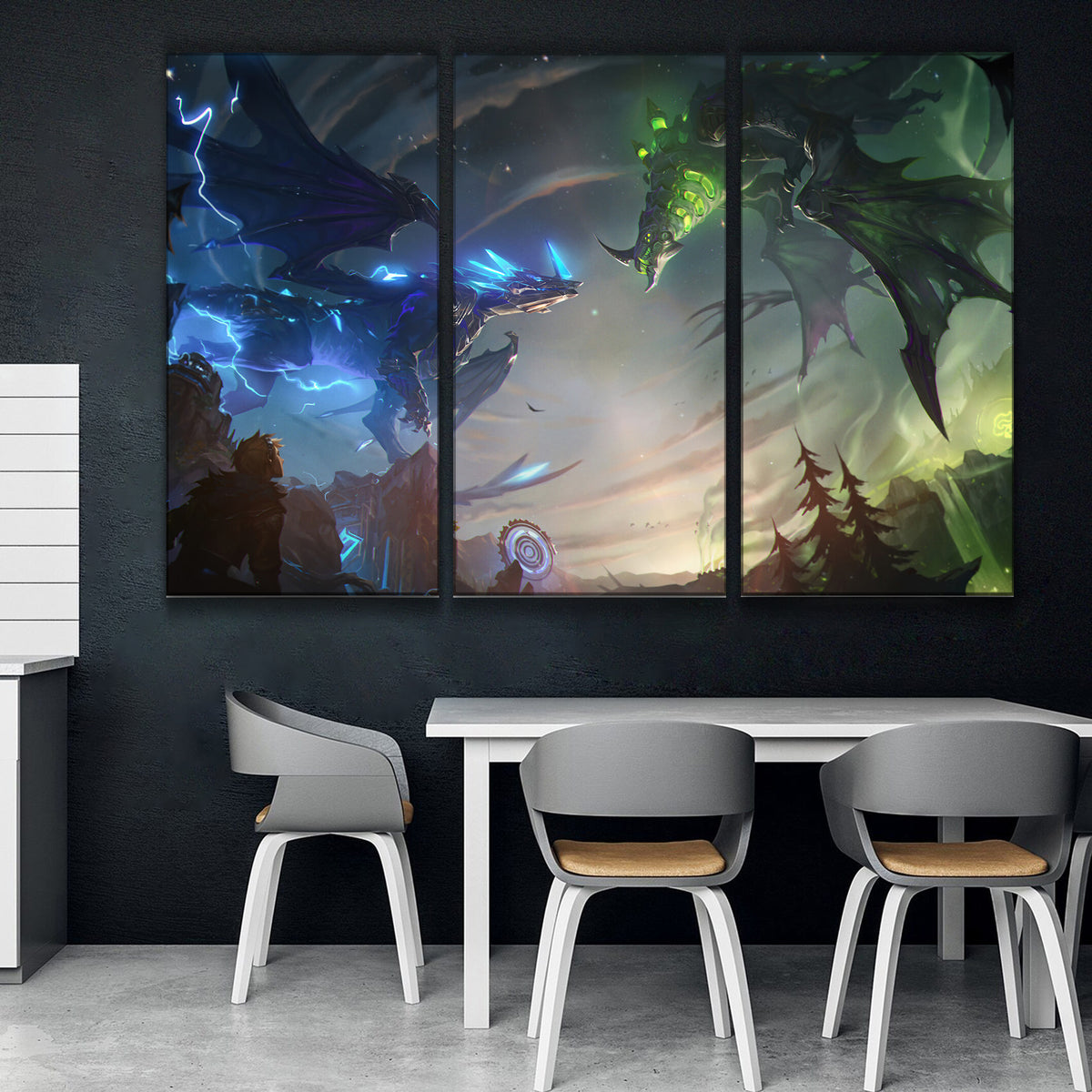 HEXTECH & CHEMTECH Arcane Dragons - 3 Panels Wall Poster ...