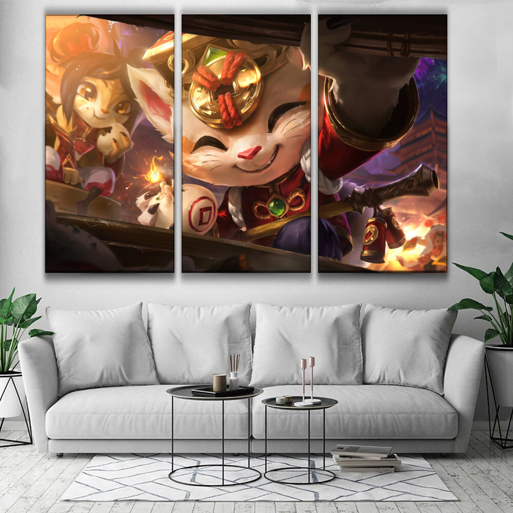 FIRECRACKER TEEMO - 3 Panels Wall Poster – leagueofstore.shop