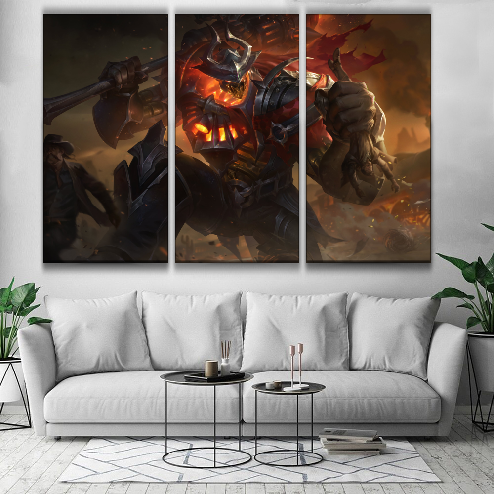 High Noon Mordekaiser - 3 Panels Wall Poster – leagueofstore.shop