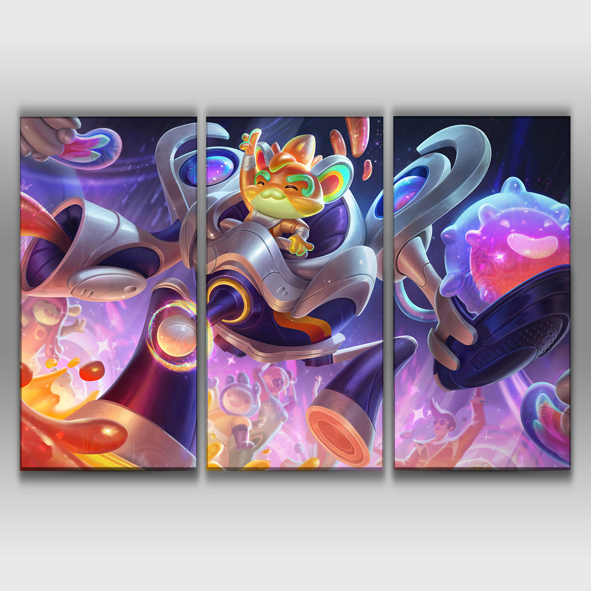 Space Groove Rumble - 3 Panels Wall Poster – leagueofstore.shop