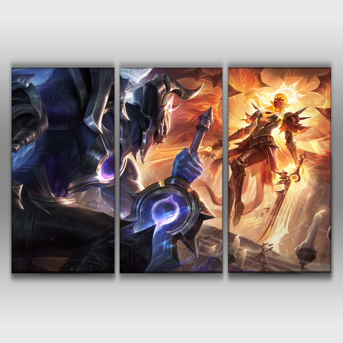 Sun Eater Kayle & Lunar Eclipse Aatrox - 3 Panels Wall Poster ...