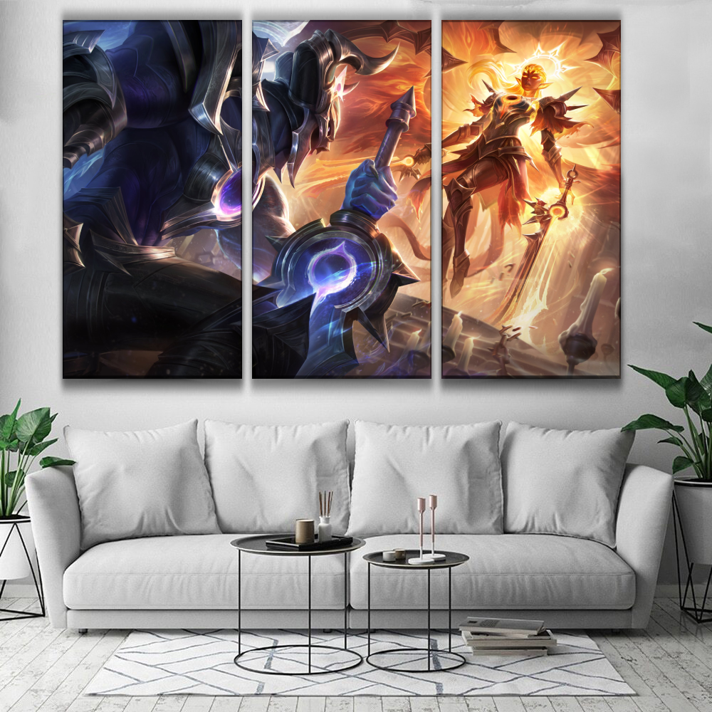 Sun Eater Kayle & Lunar Eclipse Aatrox - 3 Panels Wall Poster ...
