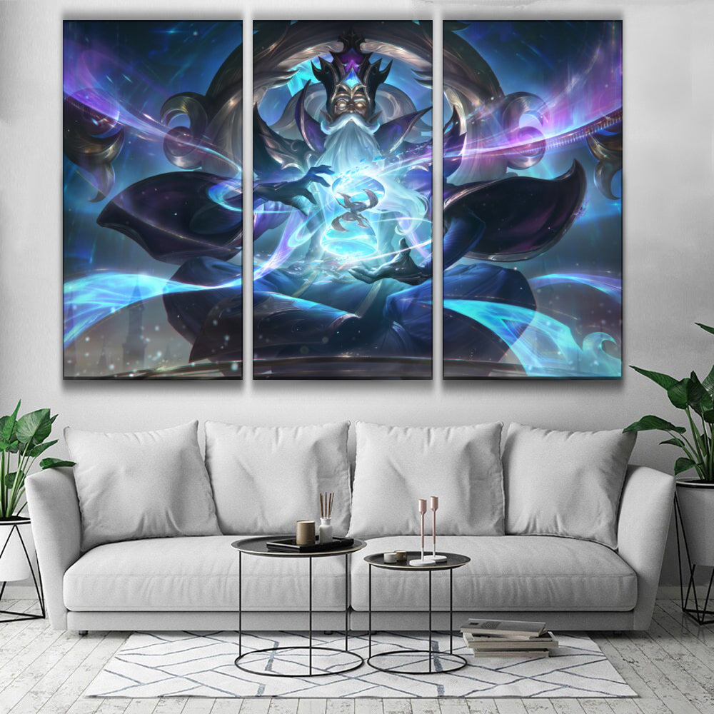Winterblessed Zilean - 3 Panels Wall Poster – leagueofstore.shop